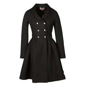 SANTINNI Kennedy' 100% Wool Dress Coat In Nero
