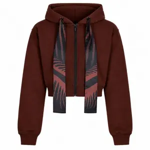 ROSIE BILLINGTON Safari Scarf Cropped Hoodie