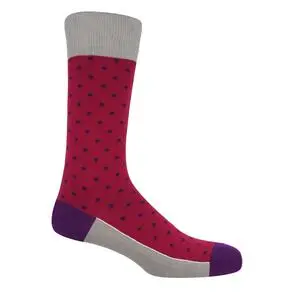 PEPER HAROW - MADE IN ENGLAND Pin Polka Socks Crimson - Red