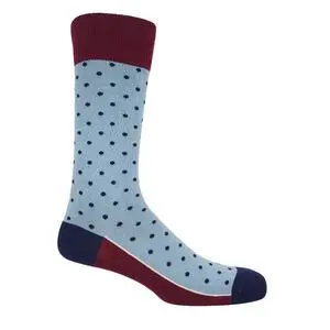 PEPER HAROW - MADE IN ENGLAND Pin Polka Socks Sky - Blue