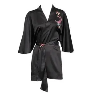 TALLULAH LOVE Memoirs Silk Kimono - Black