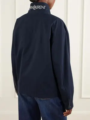 Saint Laurent Cassandre Embroidered Reversible Cotton-canvas Jacket