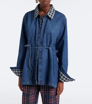 Dries Van Noten Checked Denim Shirt