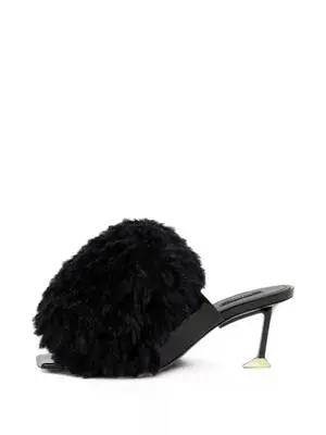 Givenchy Pompom Mules In Patent Leather And Knit