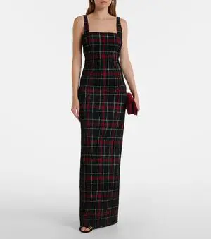 EMILIA WICKSTEAD Micheline Checked Maxi Dress