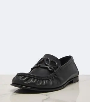 Loewe Double L Leather Loafers