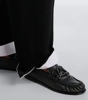 Loewe Double L Leather Loafers