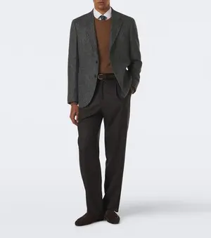 Rubinacci Herringbone Virgin Wool Blazer
