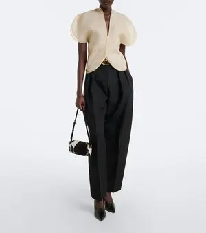 Khaite Kye Small Paneled Calf Hair Shoulder Bag