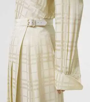 Burberry Silk Pleated Midi Skirt