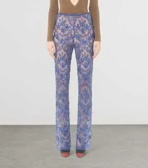 Valentino Garavani Lace Sequinned Flared Trousers