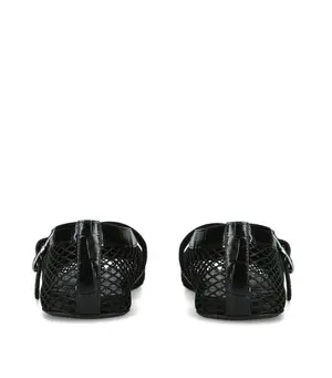 Alaïa Croc-embossed Leather Mesh Ballet Flats - Black