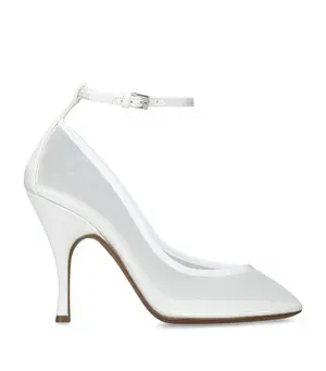 Alaïa Mesh Ankle-strap Pumps 100 - White
