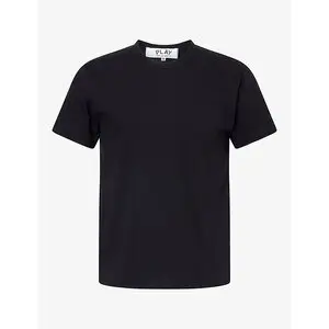Play Comme Des Garcon Heart Motif-logo Back Cotton T-shirt - Black