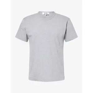 Play Comme Des Garcon Heart Motif-logo Back Cotton T-shirt - Grey