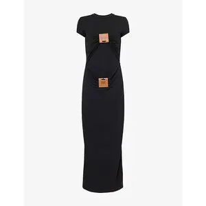 JEAN PAUL GAULTIER Leather Label Stretch-jersey Midi Dress - Black