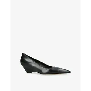 THE ROW Liisa Leather Wedge-heel Pumps
