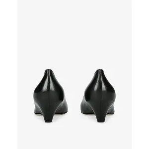 THE ROW Liisa Leather Wedge-heel Pumps
