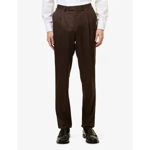 Corneliani Super 180 Pleated Straight-leg Wool Trousers