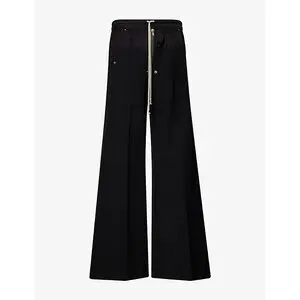 Rick Owens Bela Drawstring Wide-leg Wool Trousers