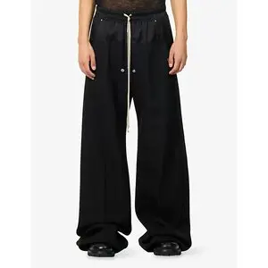 Rick Owens Bela Drawstring Wide-leg Wool Trousers