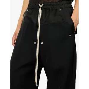 Rick Owens Bela Drawstring Wide-leg Wool Trousers
