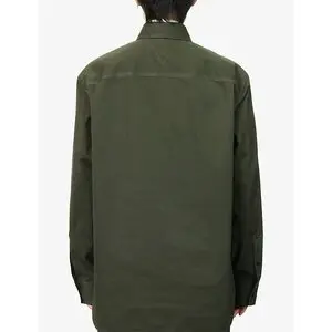 Bottega Veneta Gabardine Leather-patch Cotton Shirt