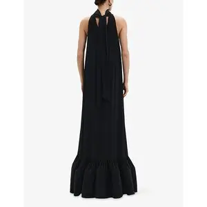 MALINA Lykke Ruffled-hem Woven Maxi Dress