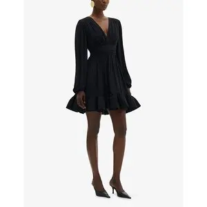 MALINA Jadie Ruffled-hem Lyocell-blend Mini Dress