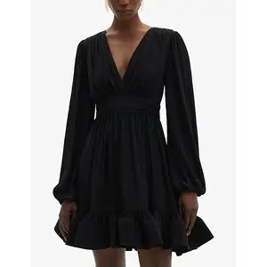 MALINA Jadie Ruffled-hem Lyocell-blend Mini Dress