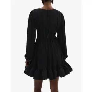 MALINA Jadie Ruffled-hem Lyocell-blend Mini Dress
