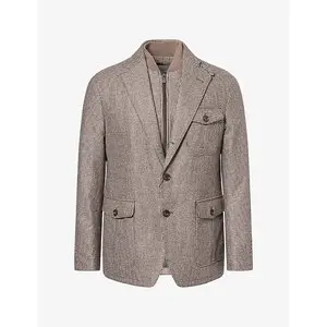 Corneliani Dogtooth Bib Wool Blazer