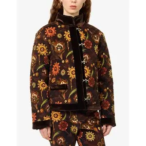 SIEDRES Donna Floral-print Corduroy Jacket