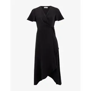 PHASE EIGHT Julissa Wrap-front Woven Midi Dress - Black