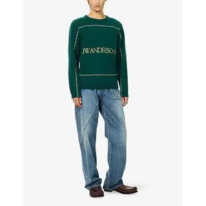 JW Anderson Embroidered-logo Crewneck Wool Jumper