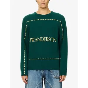 JW Anderson Embroidered-logo Crewneck Wool Jumper