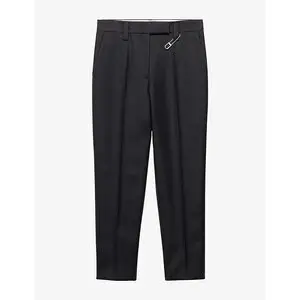 Prada Straight-leg Pin Wool Trousers - Grey