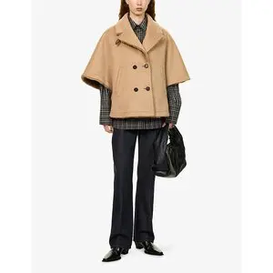 Max Mara Reversible Double-breasted Teddy Wool Cape