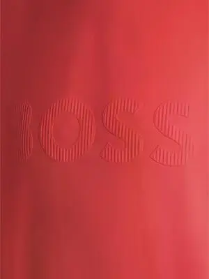 BOSS Tonal Flock-logo T-shirt In Stretch Cotton