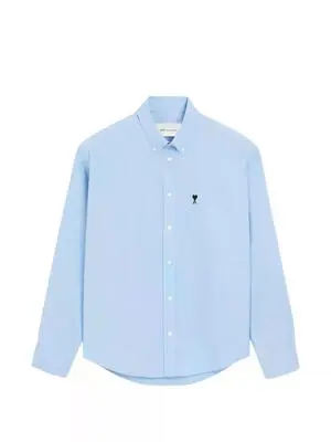 AMI Paris Boxy Cotton Shirt With De Coeur