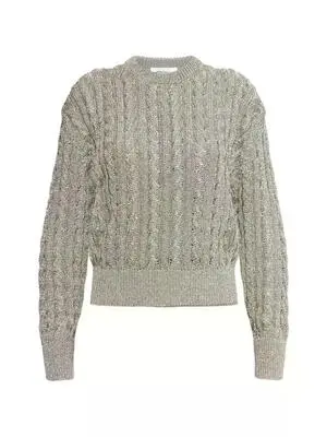 Alexander McQueen Cable-knit Metallic Sweater