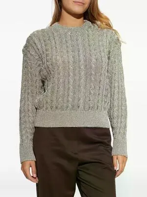 Alexander McQueen Cable-knit Metallic Sweater