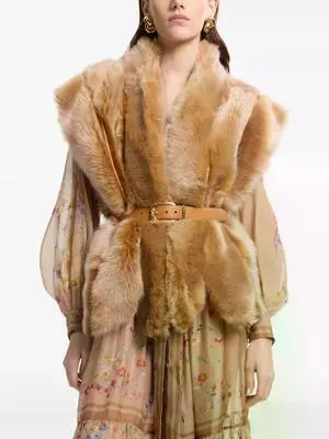 Elie Saab Belted Fur Vest