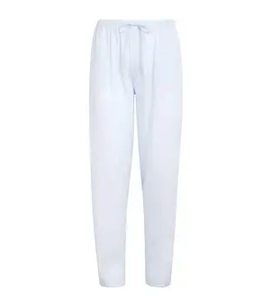 Zimmerli Stripe Sustainable Luxury Pyjama Bottoms - Blue