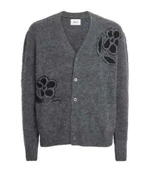 NN.07 Alpaca-blend Floral Kyle Cardigan - Grey