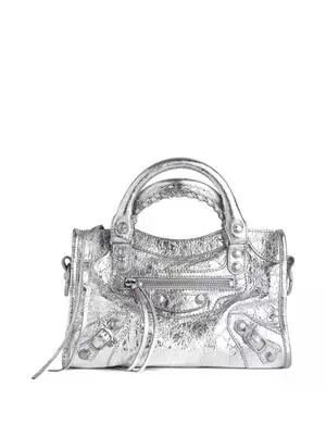 Balenciaga Mini City Shoulder Bag Silver