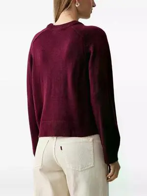 Dkny Bell Logo-intarsia Raglan-sleeve Sweater - Red