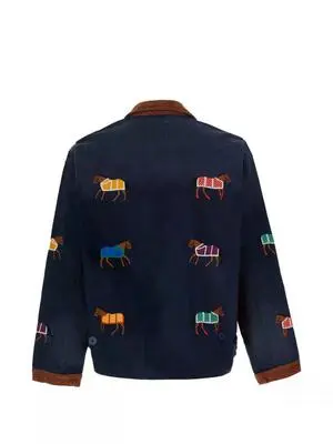 FOUND Lariat Horse-embroidered Corduroy-collar Jacket