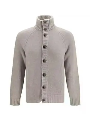 Brunello Cucinelli High-neck Raglan-sleeve Cardigan - Grey