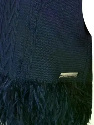IZAAK AZANEI Cable-knit Feather-trim Sweater